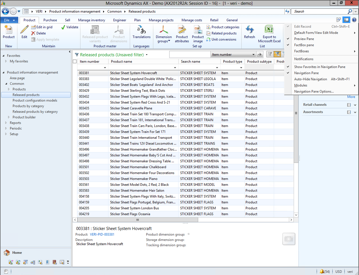 Hide the Navigation and Fact Box Panes for More Workspace | Dynamics AX ...