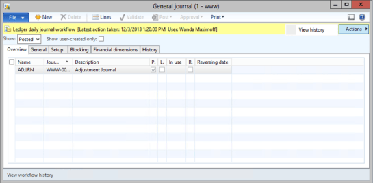 Add Approval Workflows to General Ledger Journals | Dynamics AX Tip Of ...