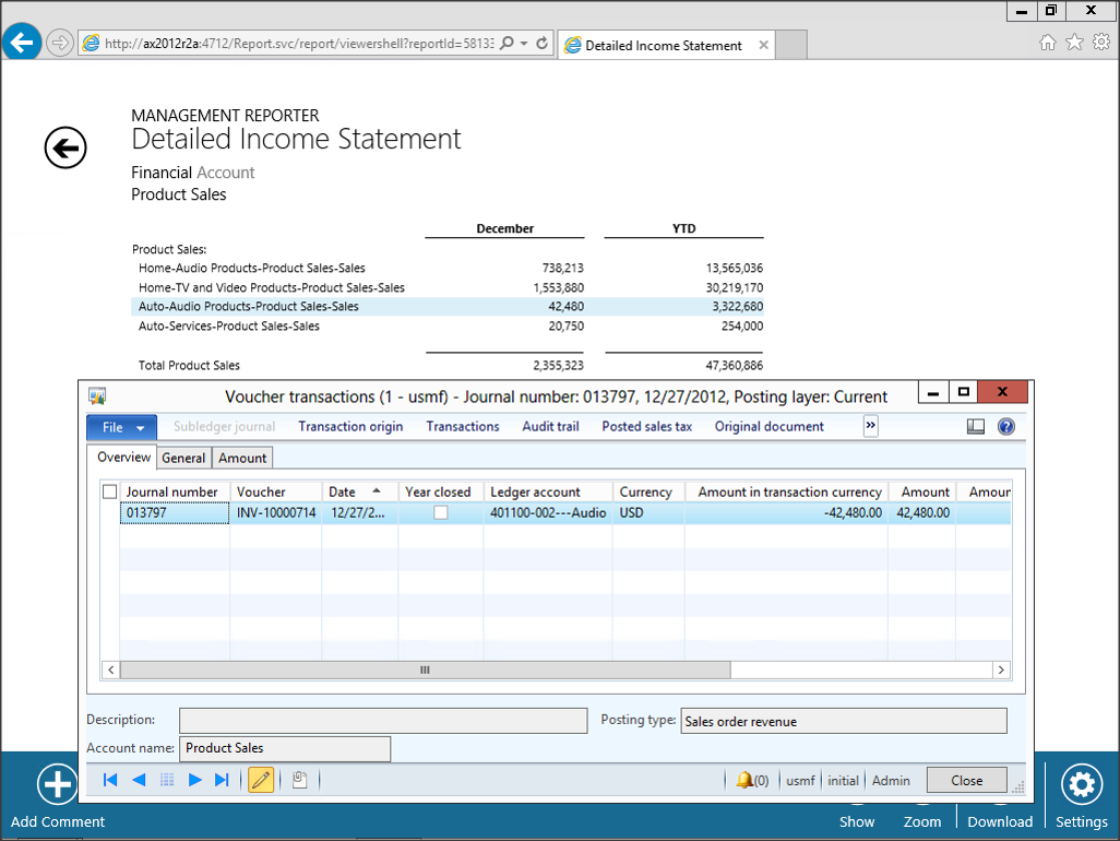 Drilling Into AX Detail Directly From The Management Reporter Web ...
