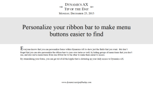 Personalize your ribbon bar to make menu buttons easier to find ...