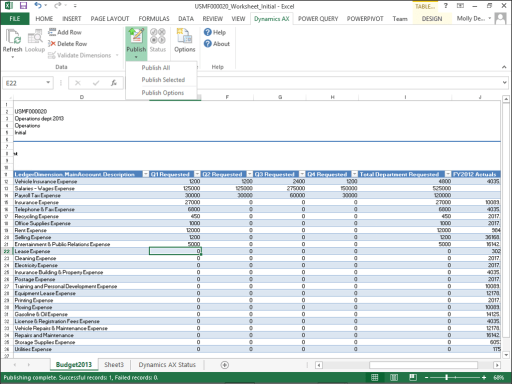 Use Excel Worksheets To Make Entering Budgeting A Breeze | Dynamics AX ...