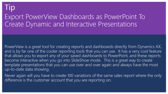 Export PowerView Dashboards as PowerPoint To Create Dynamic and ...