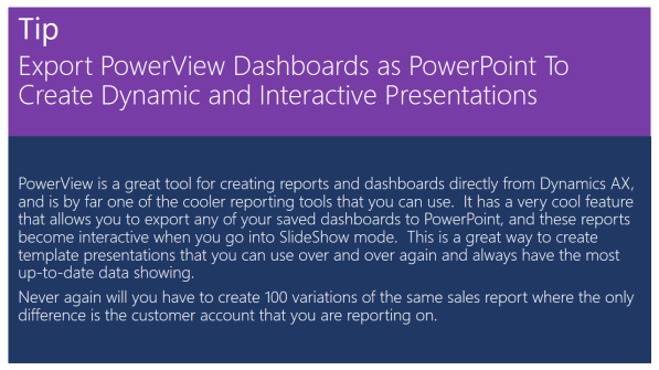 PowerBI | Dynamics AX Tip Of The Day