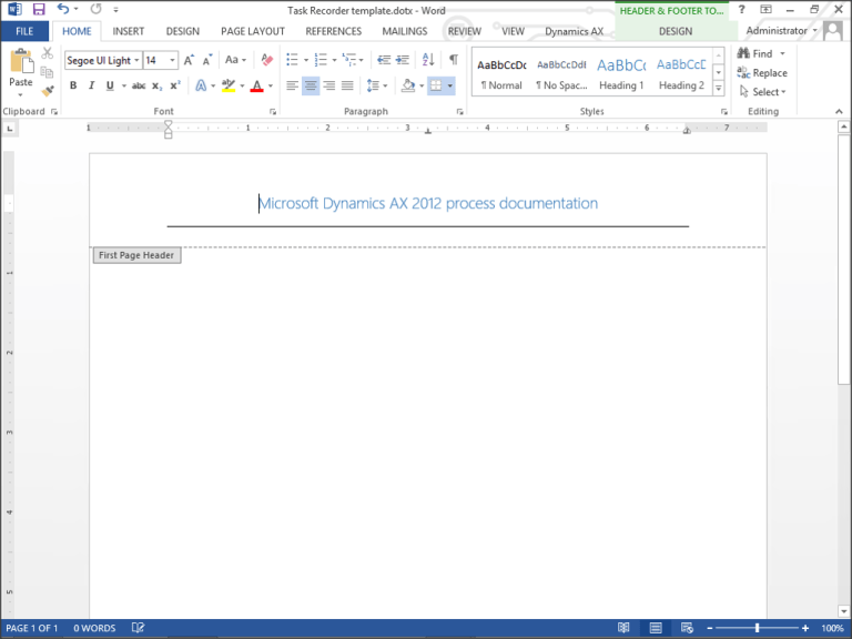 Use Your Own Personalized Template When Creating Documents From The Task Recorder | Dynamics AX ...